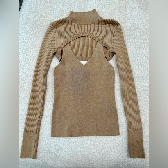 Zara | Sweaters | Nwtcamel Brown Sweater Shrug Set | Poshmark